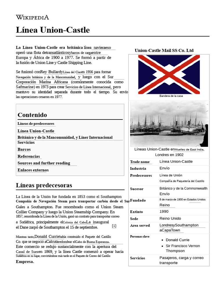 Union Castle Line | PDF | Transatlánticos | Buques