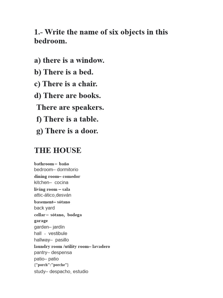 Common Household Objects Vocabulary | PDF | Tableware | Kitchen