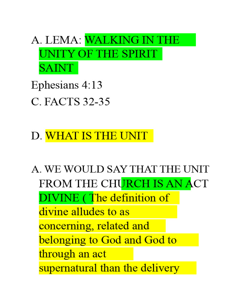 The Unity of The Holy Spirit | PDF | Jesus | Paul The Apostle