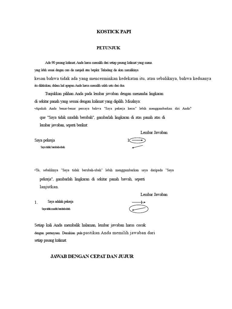 Test Kostick Papi | PDF