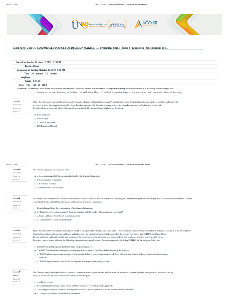 Unit 2 - Phase 3 - Assessment - Evaluation Questionnaire - Review of ...