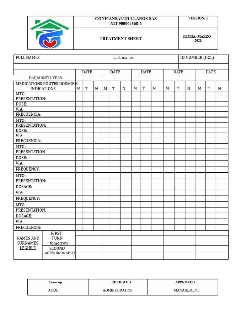 Treatment Sheet | PDF