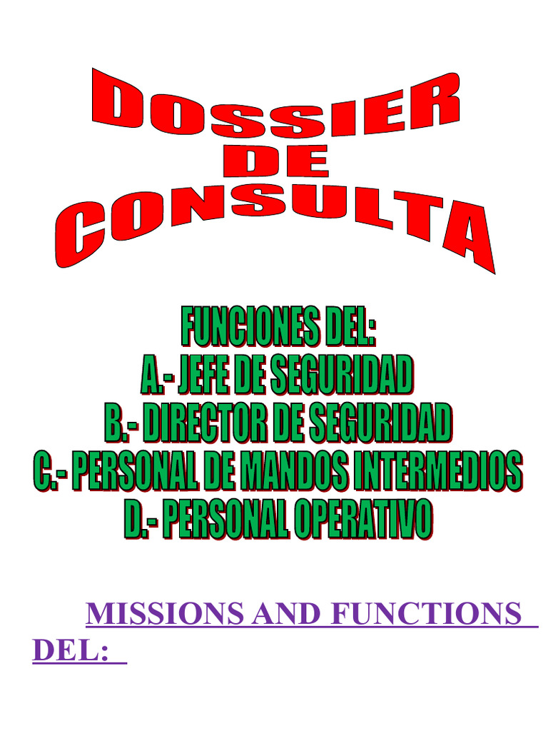 2 - Missions and Functions of - Head of Security - Security Director ...