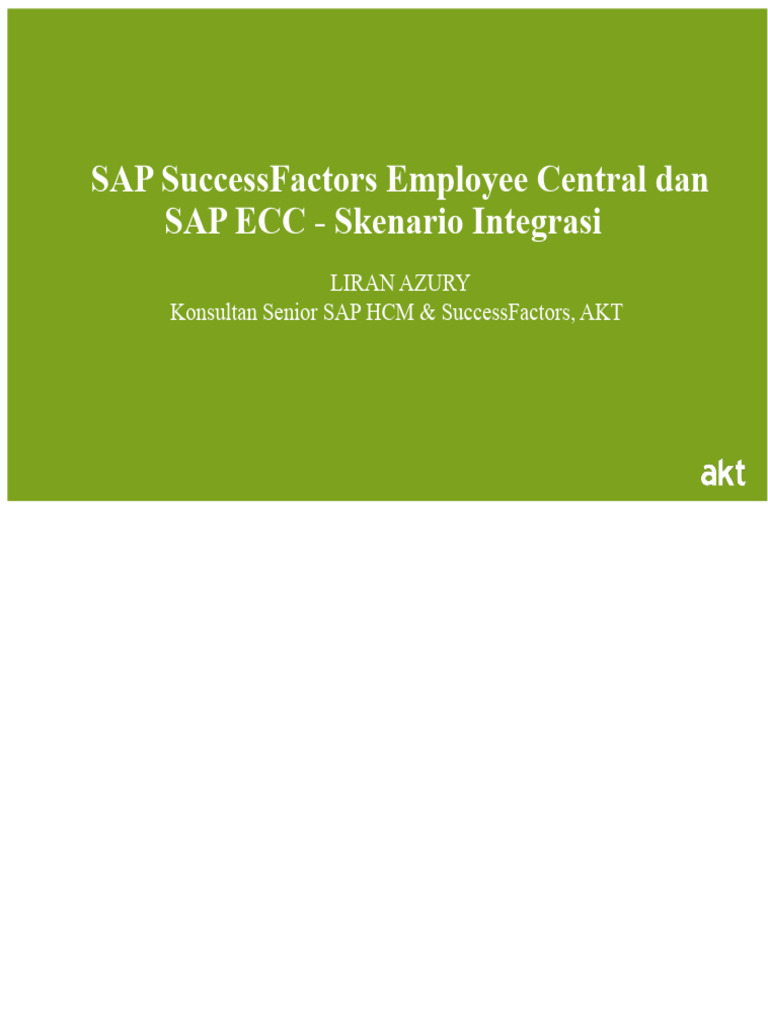 Integrasi SAP SuccessFactors dan SAP ECC | PDF