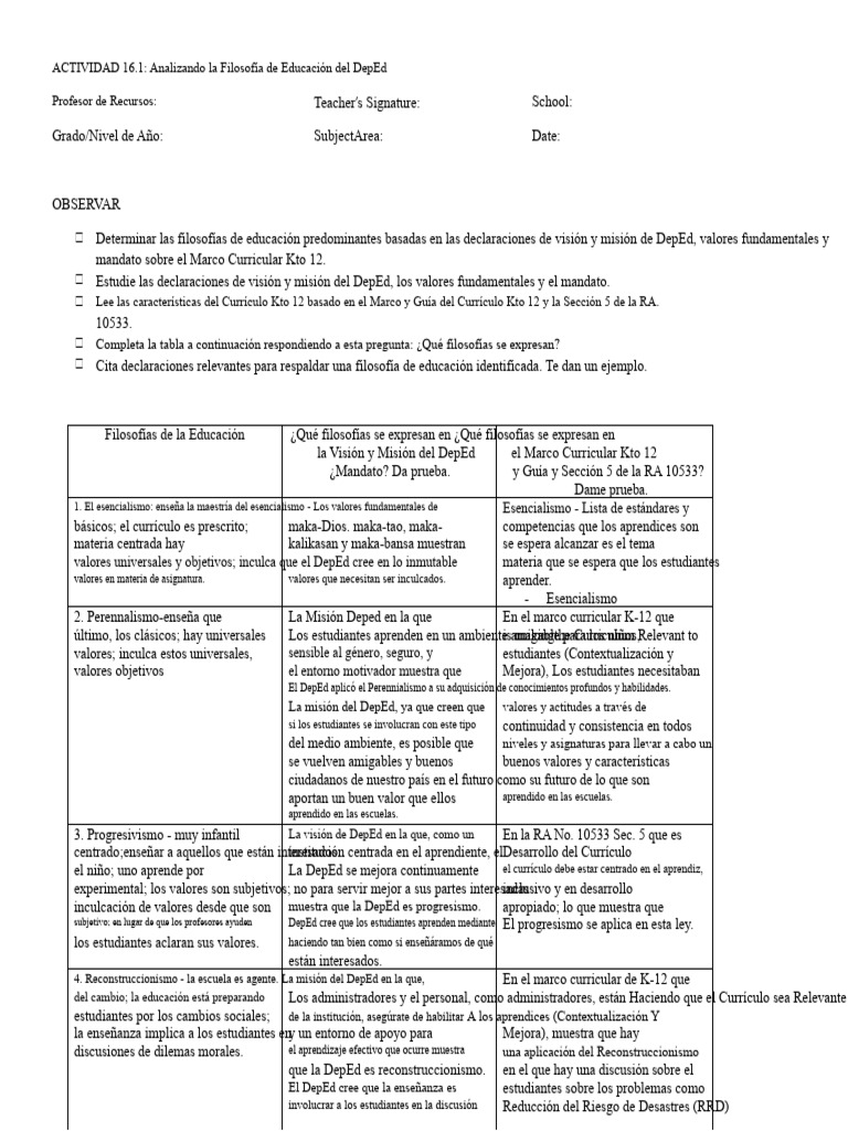 FS 1 - Ep 16 | PDF | Plan de estudios | Enseñando