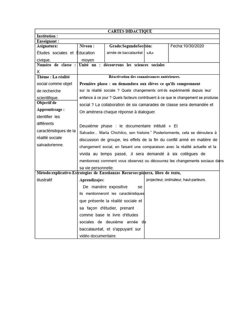 Cartes didactiques en études sociales | PDF