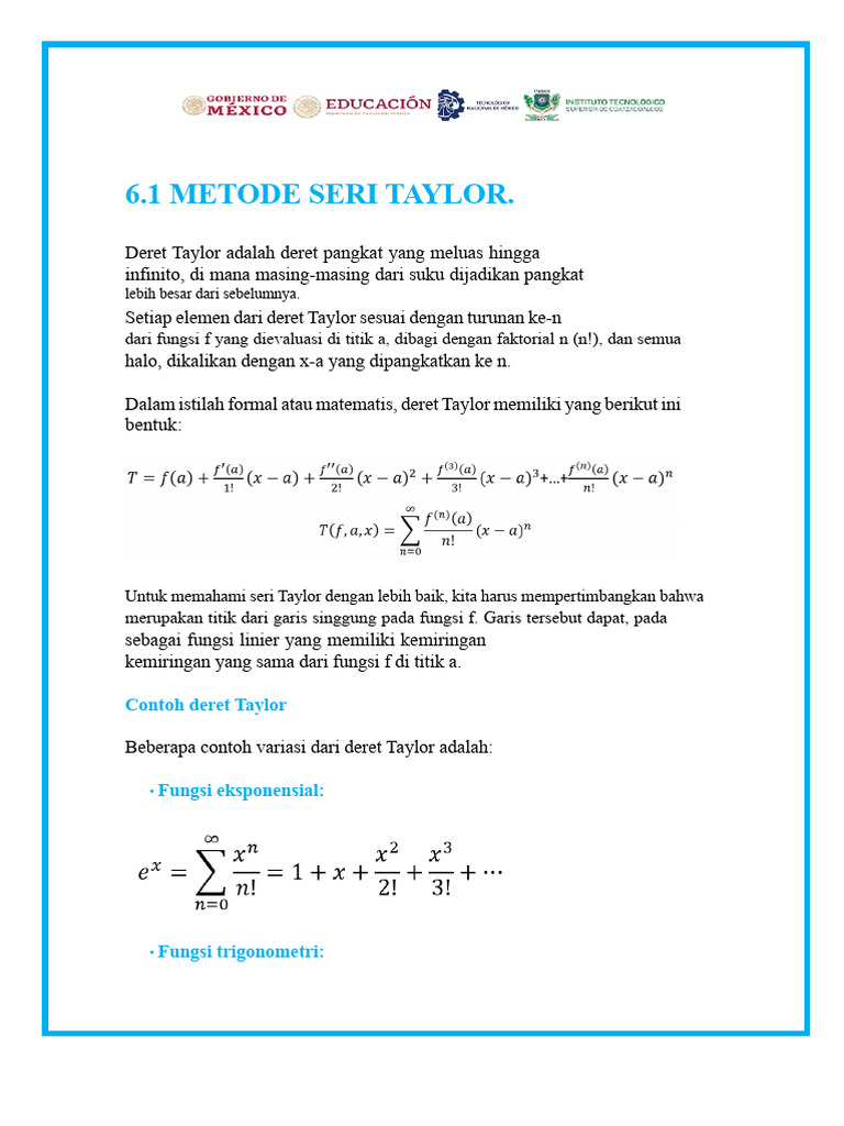 Metode Deret Taylor dalam Analisis Fungsi | PDF