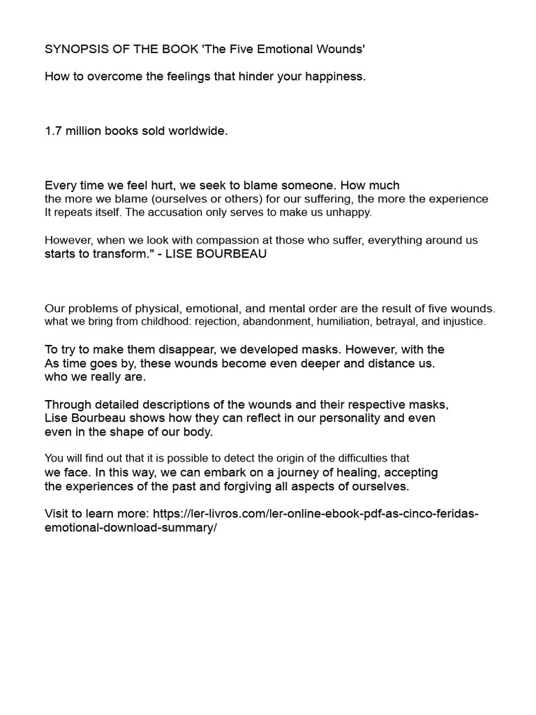 Healing from Five Emotional Wounds | PDF