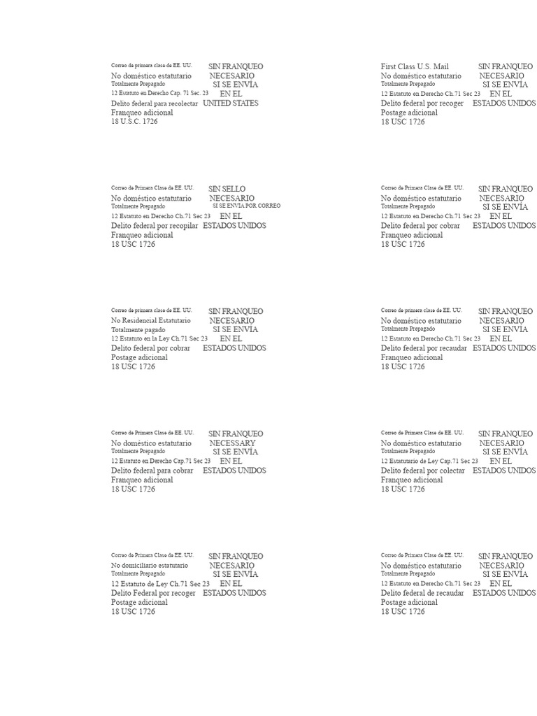 Franqueo pagado Avery 8163 | PDF | Código de los Estados Unidos | Los ...