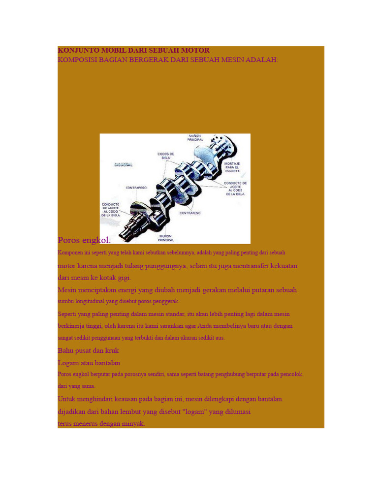 Kumpulan Gerak Dari Sebuah Motor | PDF