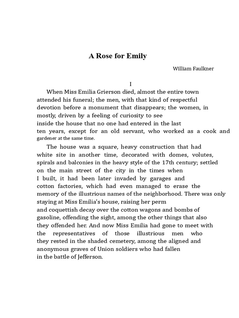 "A Rose for Emily: A Southern Gothic Tale" | PDF