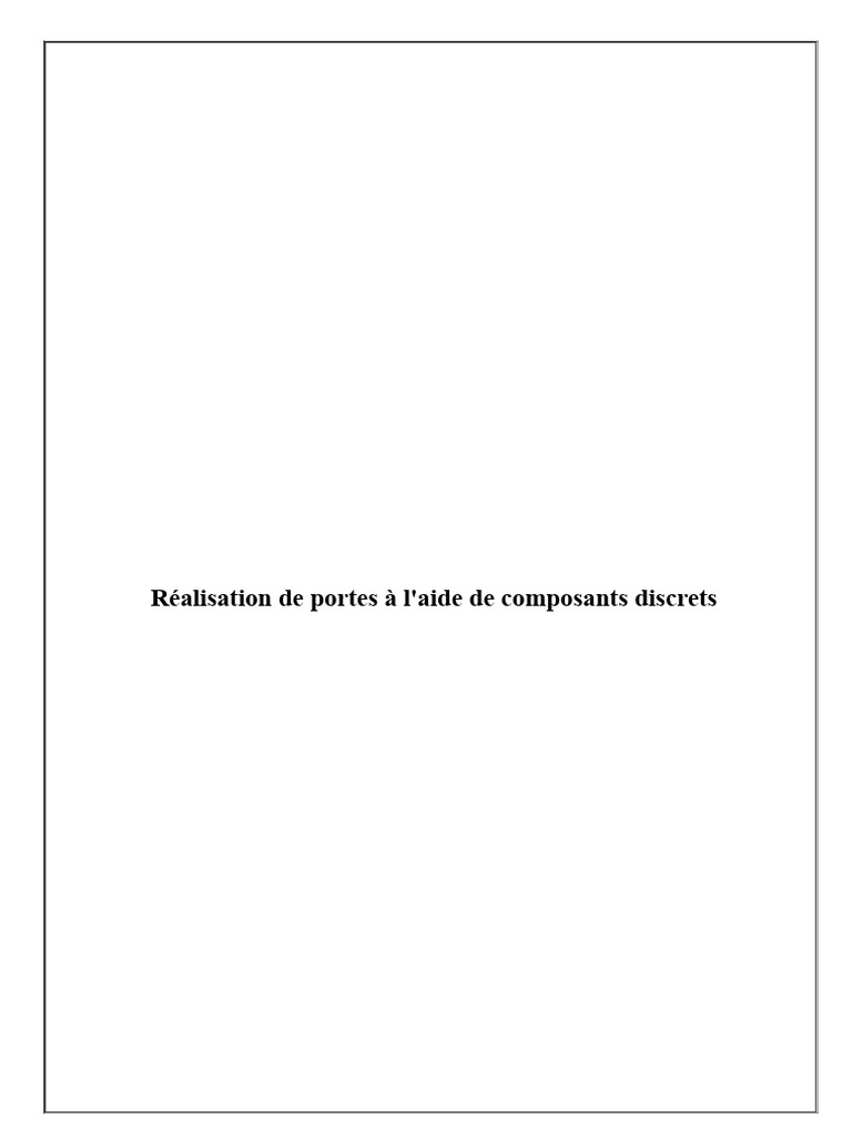 Fabrication de portes logiques discrètes | PDF | Fonction logique ...