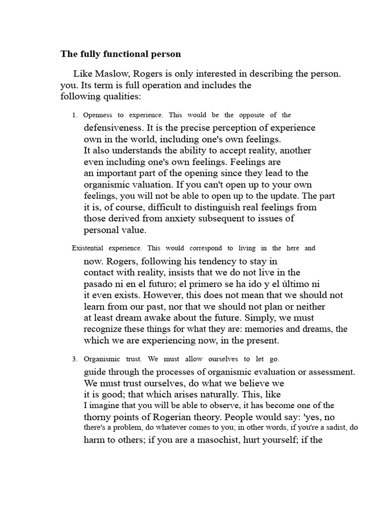 The Fully Functional Person CARL ROGERS | PDF | Behavioural Sciences ...