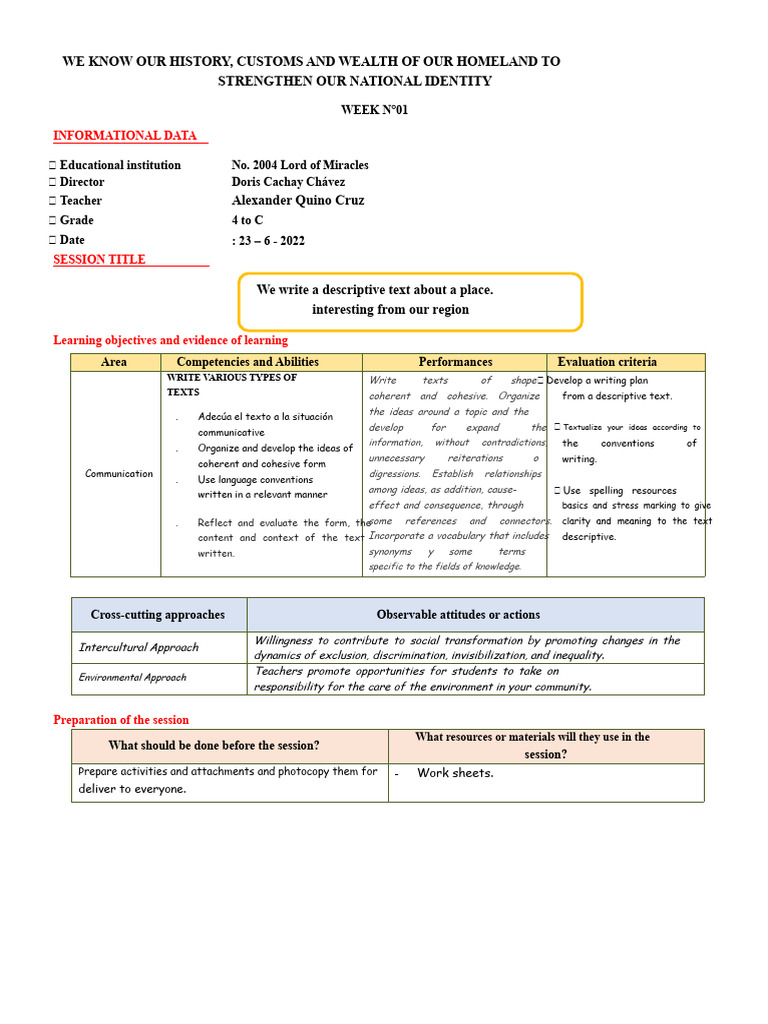 Writing Descriptive Texts in Class | PDF | Linguistics | Cognition