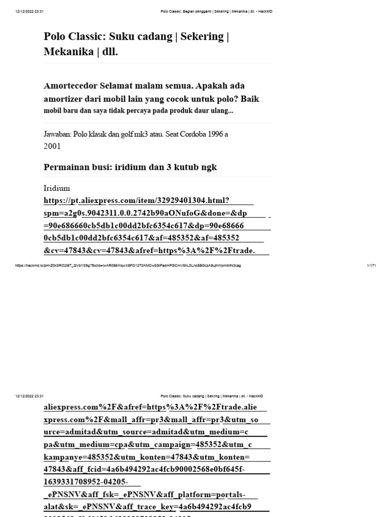 Polo Klasik _ Suku cadang _ Sekring _ Mekanik _ dll. - HackMD | PDF