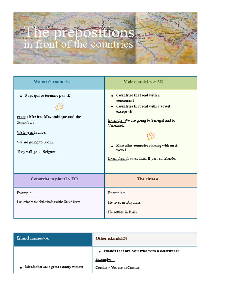 Preposition in Front of Countries | PDF