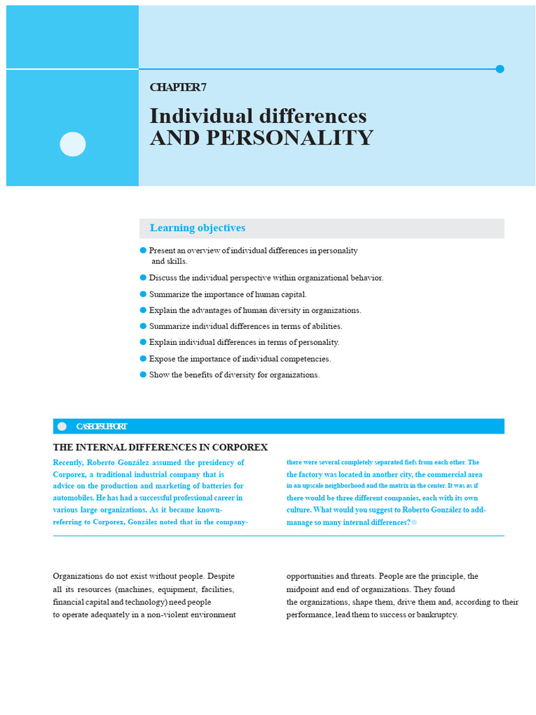 Individual Differences in Organizations | PDF | Behavior | Motivational