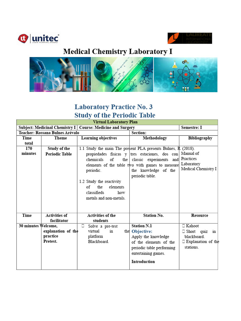 Periodic Table Study for Medical Chemistry | PDF | Chemical Elements ...