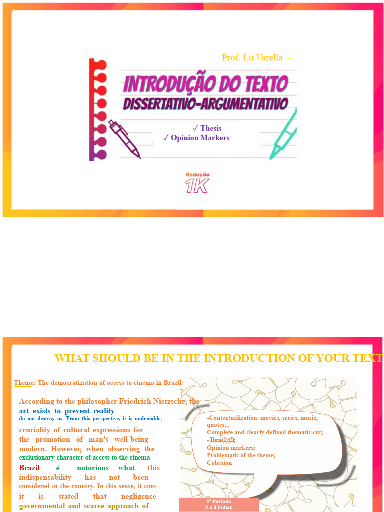 Introduction Thesis and Value Words in The ENEM Essay | PDF | Thought ...