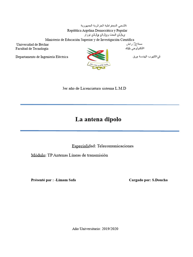 Antena Dipolo | PDF | Antena (Radio) | Radiación electromagnética