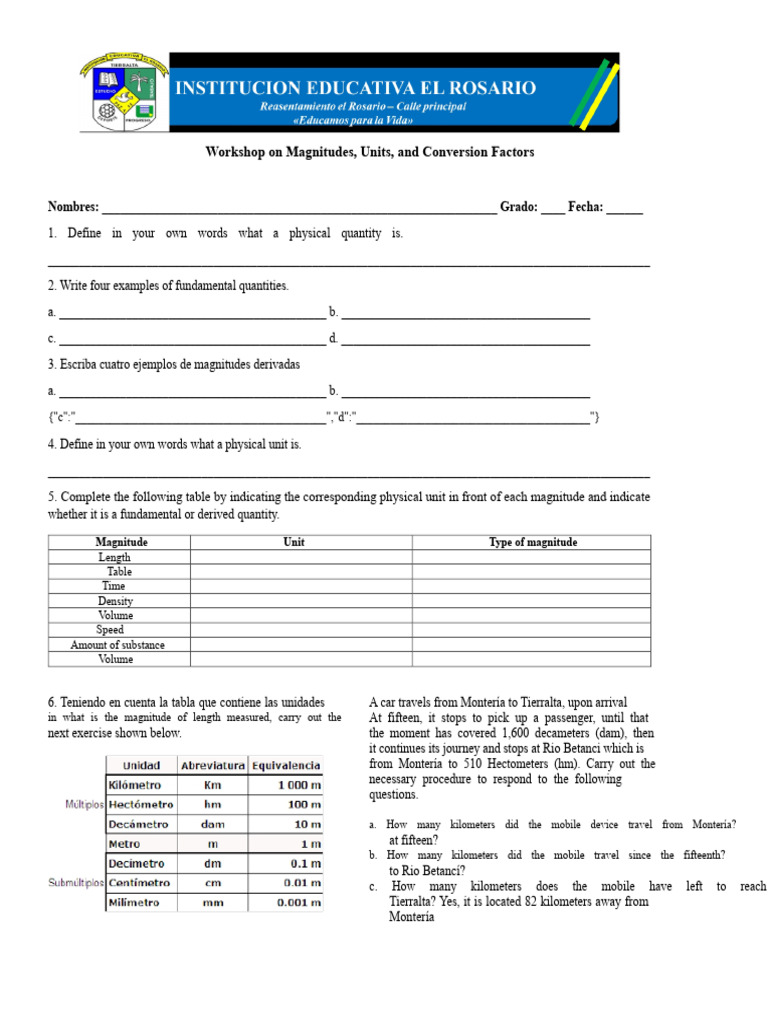 Workshop on Physical Quantities and Units | PDF | Quantity | Physical ...