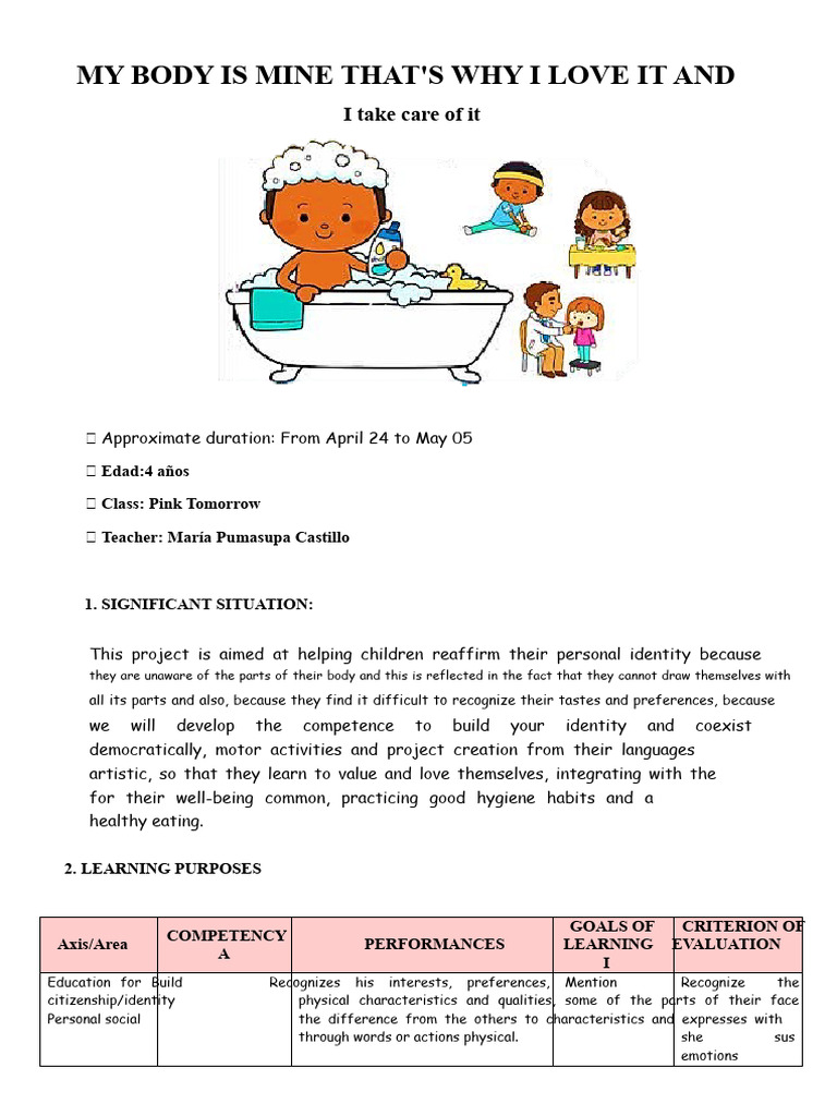 Project 5 MY BODY IS MINE THAT'S WHY I LOVE IT AND TAKE CARE OF IT | PDF
