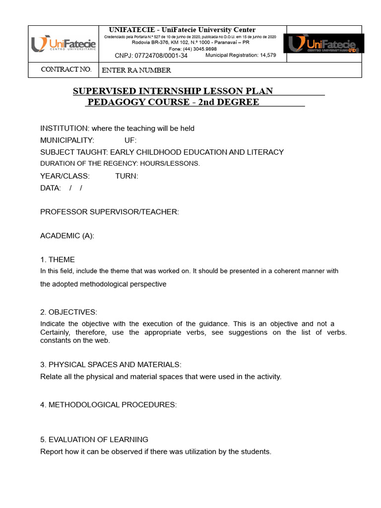 Lesson Plan Early Childhood Education | PDF | Teachers | Lesson Plan