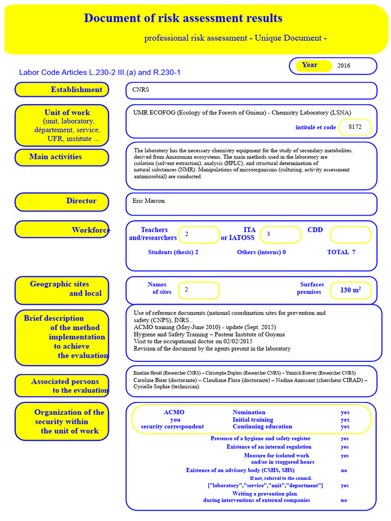 Laboratory Risk Assessment | PDF | Laboratories | Solvent