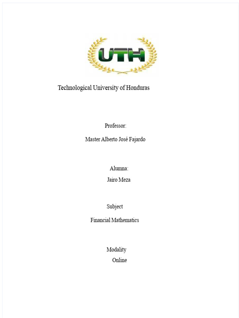 PDF Task 2 Financial Mathematics Completed - Compress | PDF | Interest | Prices