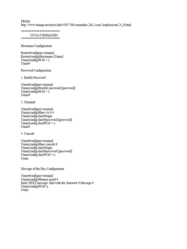 All CCNA Commands | PDF | Router (Computing) | Computer Network