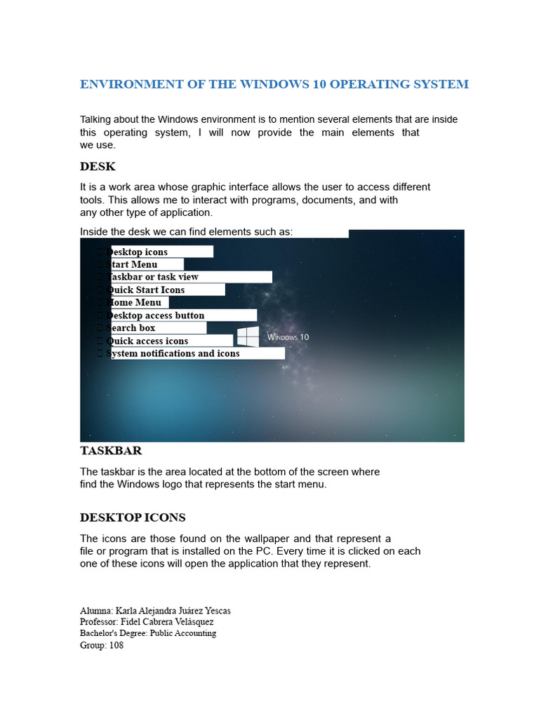 Environment of The Windows 10 Operating System | PDF | Icon (Computing) | Window (Computing)