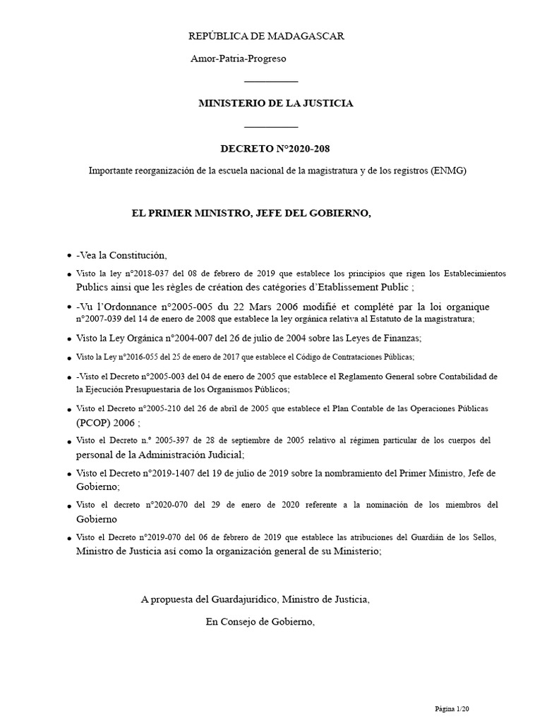 Texto - D2020-208 Reorganización Del Enmg | PDF | Contabilidad ...