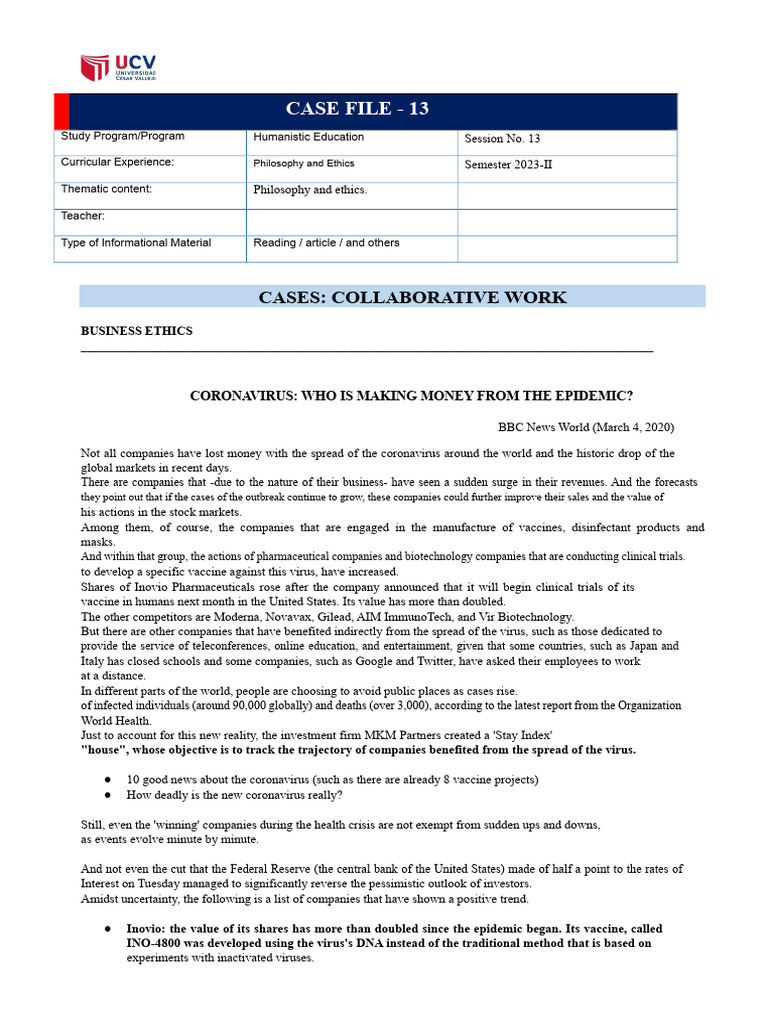 Activity 13 Philosophy Cases For Collaborative Work Session 13 | PDF ...