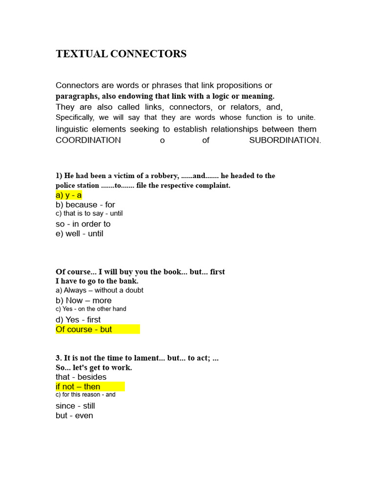 Workshop Textual Connectors 4 | PDF