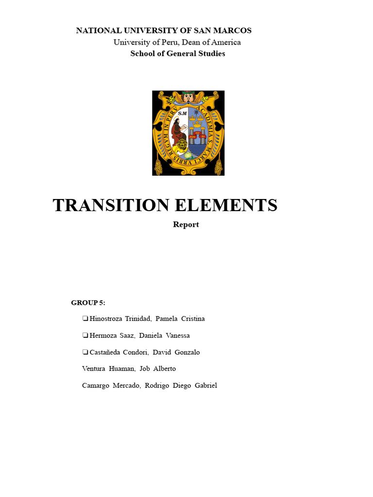 Transition Elements: Properties and Experiments | PDF | Transition ...
