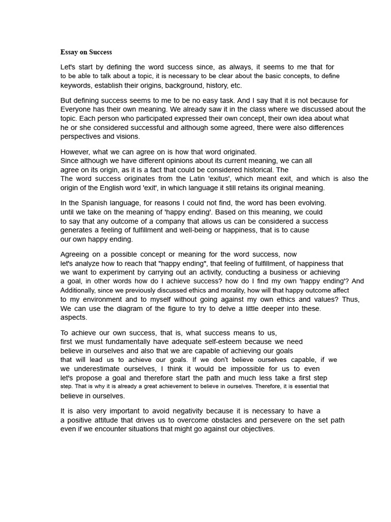 Essay On Success | PDF | Goal | Happiness