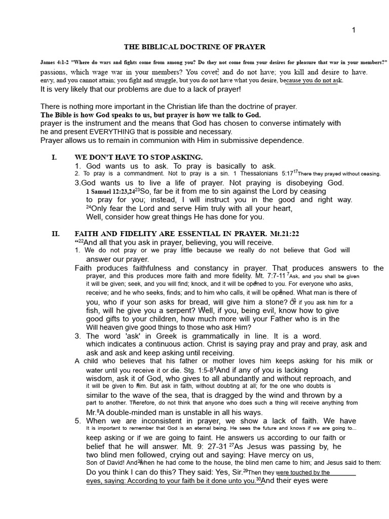 The Biblical Doctrine of Prayer | PDF | Prayer | Faith
