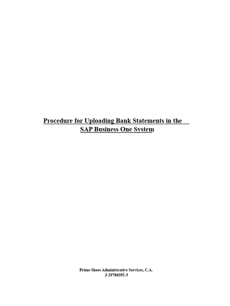 Uploading Bank Statements in SAP B1 | PDF | Banks | Debits And Credits