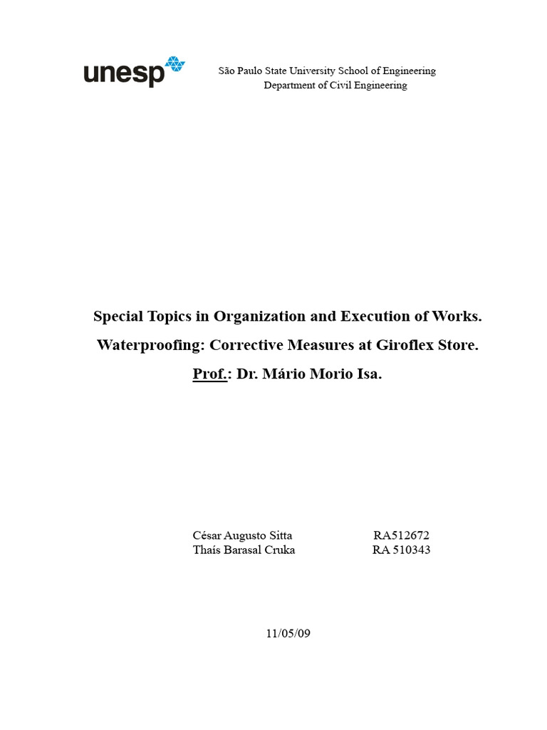 Waterproofing Report | PDF | Concrete | Coating