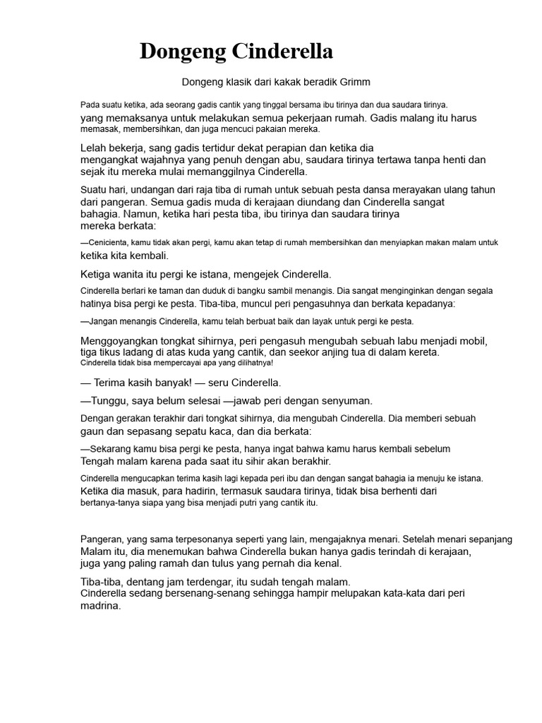 Dongeng Cinderella | PDF