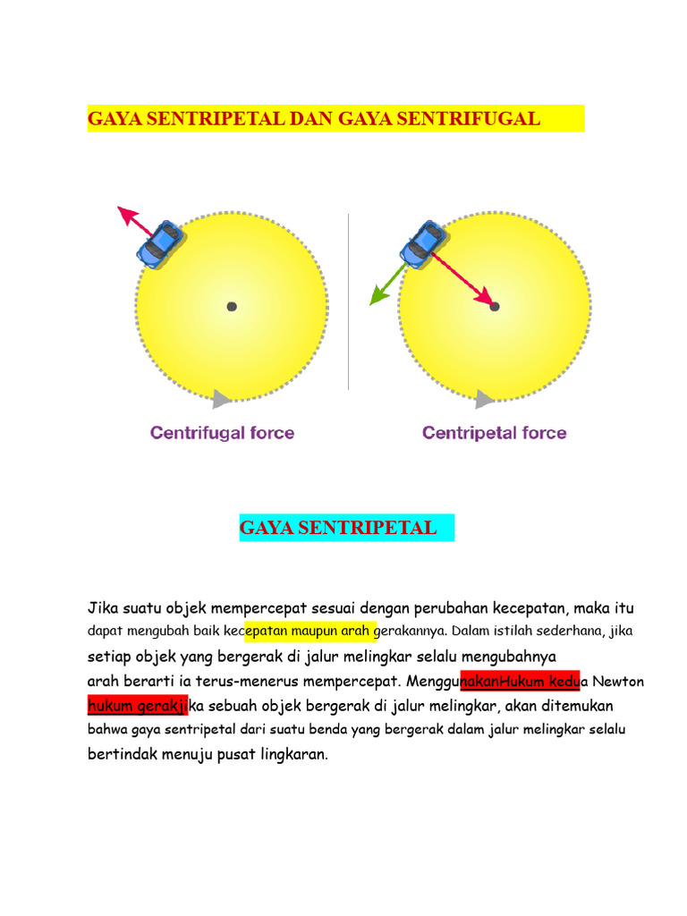 Gaya Sentripetal vs Sentrifugal dalam Fisika | PDF