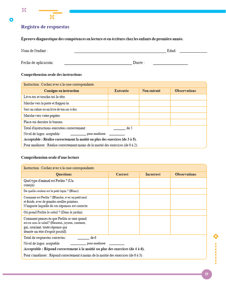 Évaluation des compétences en lecture 1re année | PDF