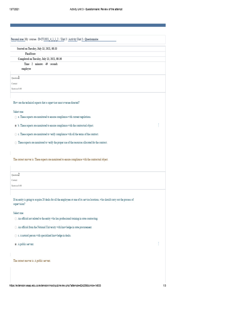 Unit 3 Questionnaire Review Insights | PDF | Private Law | Business