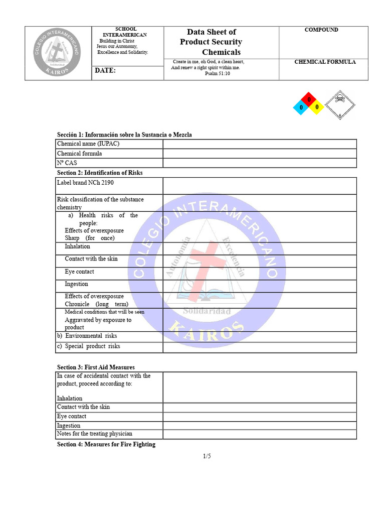 Chemical Safety Data Sheet Overview | PDF | Waste | Toxicity