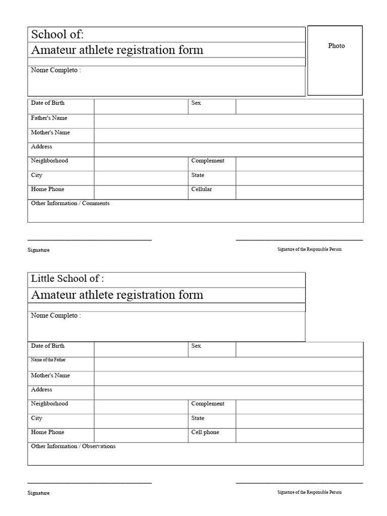 Amateur Athlete Card | PDF
