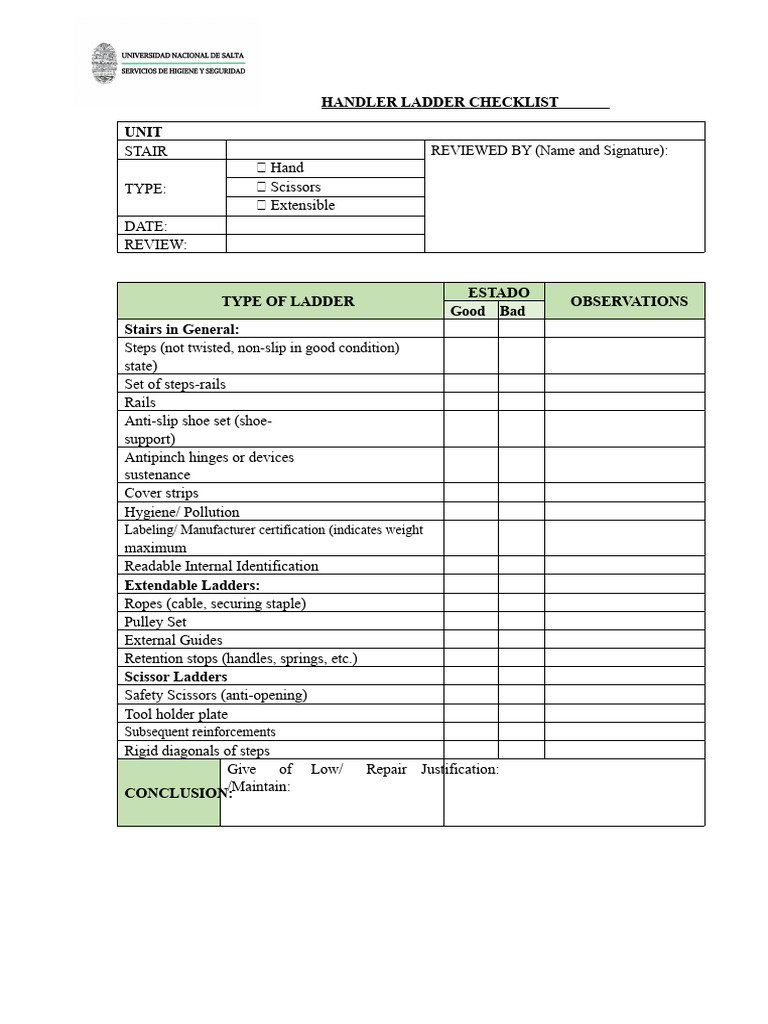 Ladder Checklist | PDF