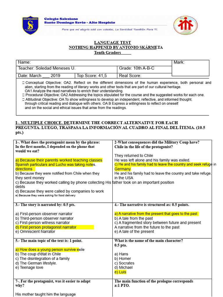 Reading Control Nothing Happened by Antonio Skarmeta | PDF | Multiple ...