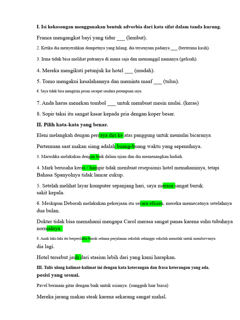 Kata keterangan | PDF