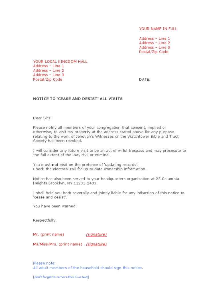 Do Not Call Letter | PDF | Politics