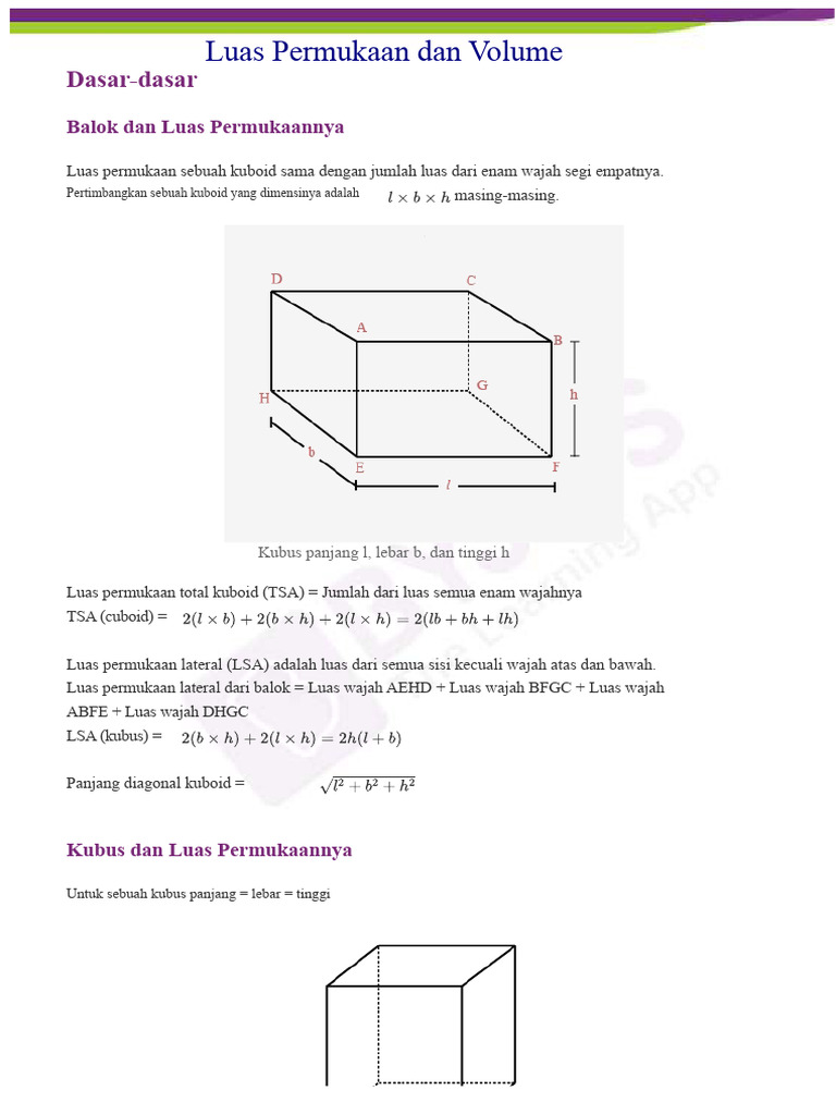 Luas Permukaan dan Volume Bentuk Geometri | PDF